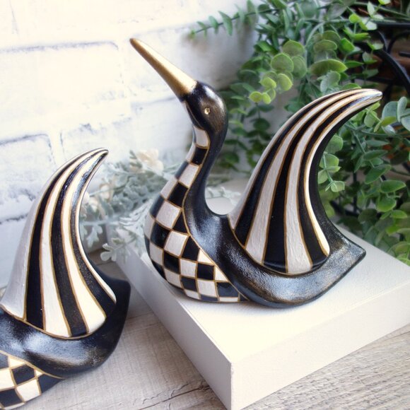 The Crafty Hobbit | Accents | Courtly Birds Black And White Check ...